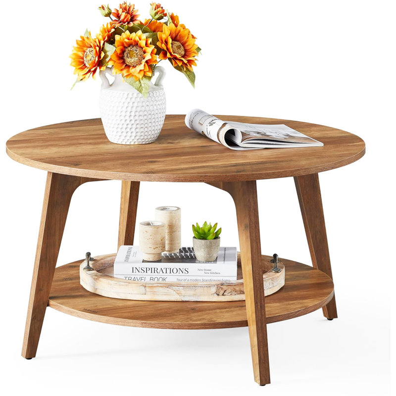 Ameriwood 2 Tier Round Coffee Table with Storage | Wayfair